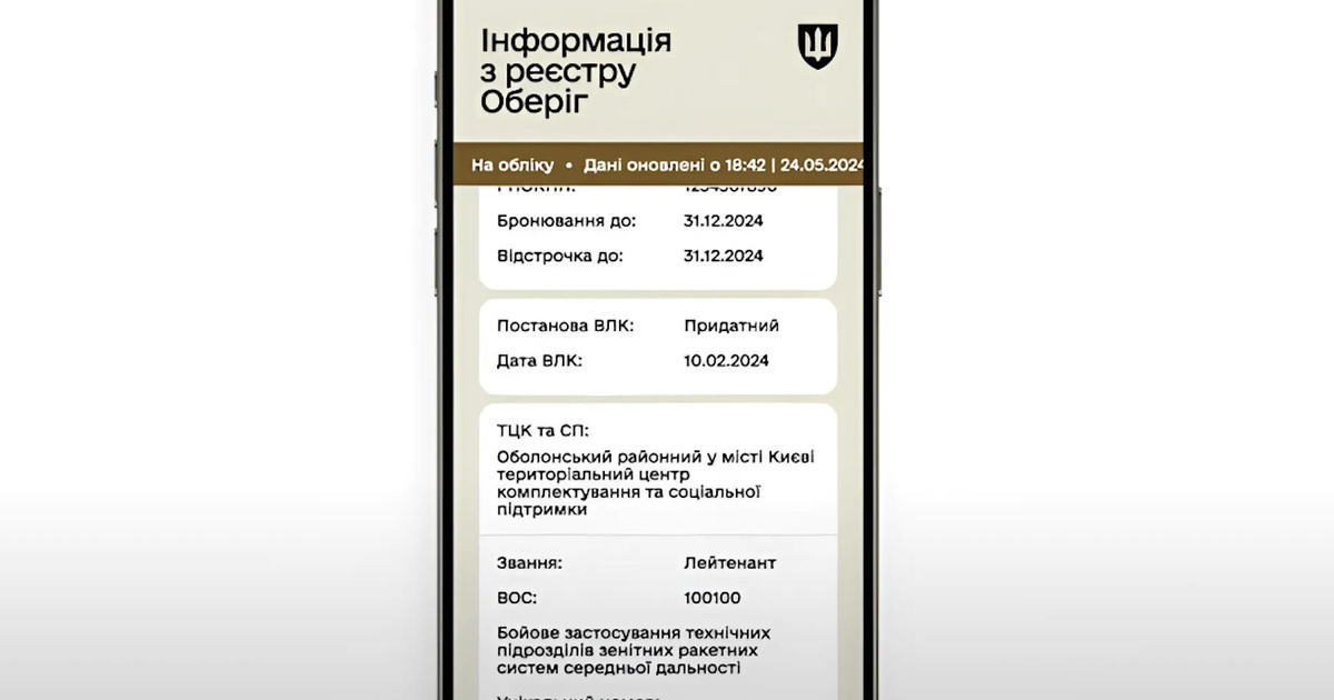 Для тих хто вчасно оновив дані зявилася спеціальна позначка у Резерв